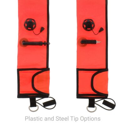 Dive Alert Small Orange Surface Marking Tube w/ Pocket { 3.8 ft | 1.2 m ...