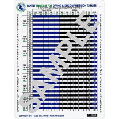 21/35% Technical Trimix Runtime Dive Table w/Accelerated Deco | Dive ...