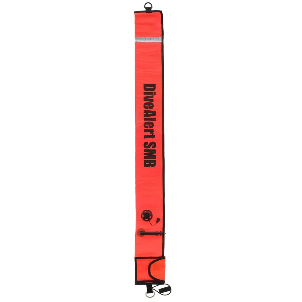 Dive Alert Small Orange Surface Marking Tube w/ Pocket { 3.8 ft | 1.2 m ...