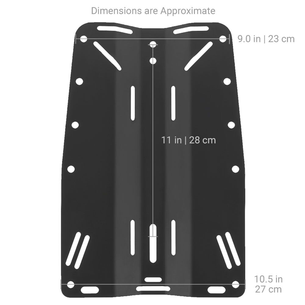 DGX Backplate, Aluminum, Black | Dive Gear Express®