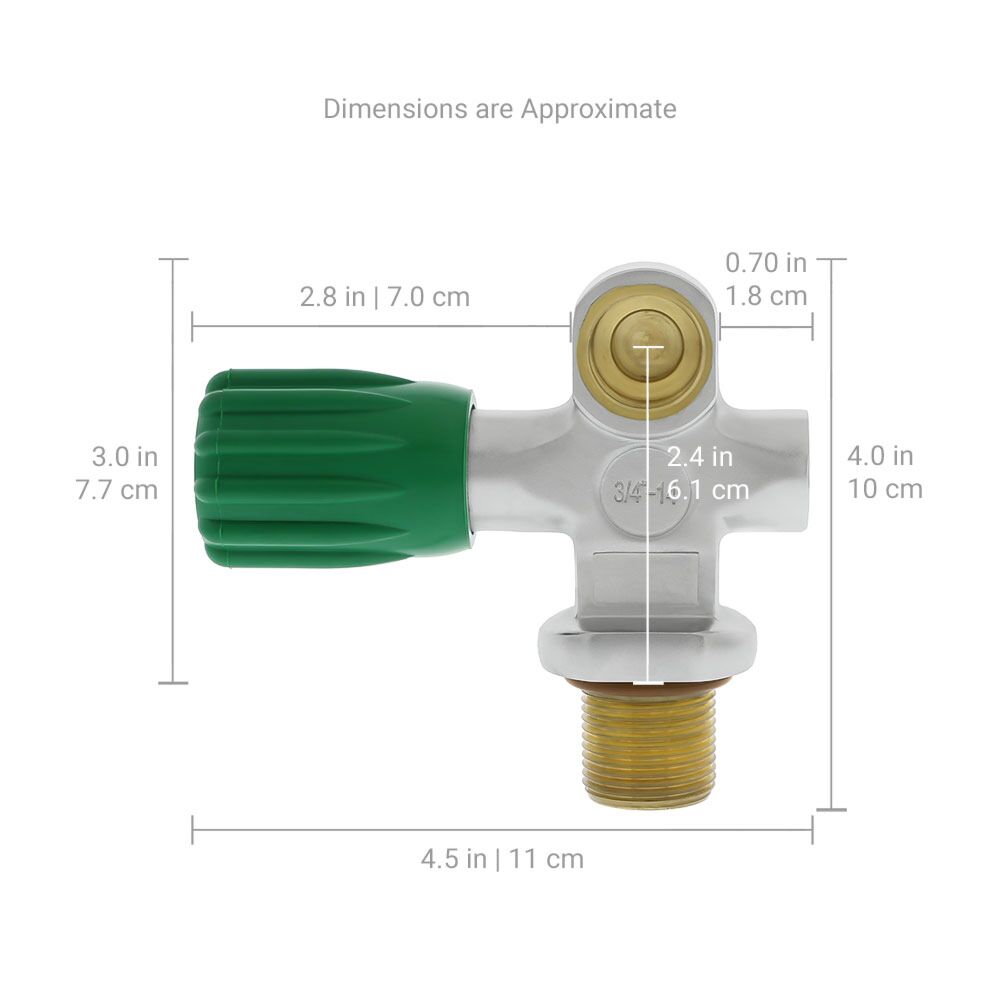 DGX Premium O2 Pro Valve, Right (Typical Side) | Dive Gear Express®