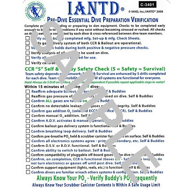 CCR Pre-Dive Essential Dive Preparation Verification | Dive Gear Express®